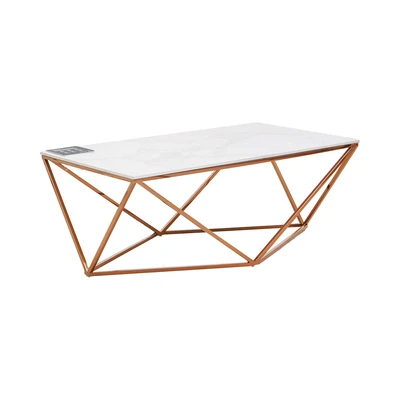 Jual Informa Fallon Meja Tamu Rectangle Putih Rose Gold Terbaru | Ruparupa