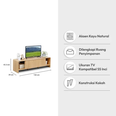 Jual Informa Raphael Rak Tv Cokelat Oak Terbaru | Ruparupa