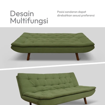 Jual Informa Neo Garland Sofa Bed Fabric Hijau Terbaru | Ruparupa