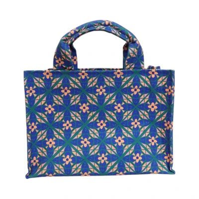 Jual Dstories Tas Tangan Kanvas Satchel Kawung Biru Original | AZKO