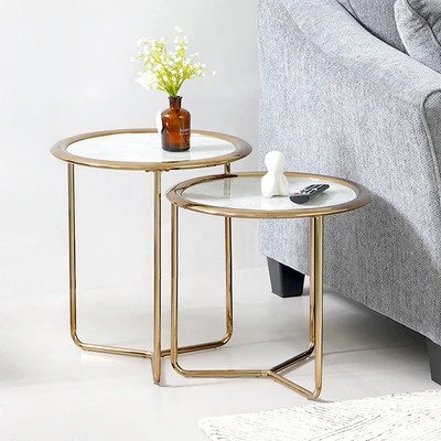 Jual Informa Nayla Nest Set 2 Pcs Meja Tamu Meja Sisi Krem Champagne ...