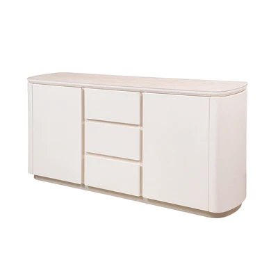 Jual Informa Elmore Lemari Bufet 2 Pintu Dengan 3 Laci Travertine Putih ...