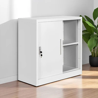 Jual Informa Gavin Kabinet Kantor 2 Pintu Geser Metal Low Putih Terbaru ...