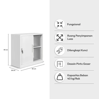 Jual Informa Gavin Kabinet Kantor 2 Pintu Geser Metal Low Putih Terbaru ...