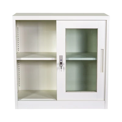Jual Informa Gavin Kabinet Kantor 2 Pintu Kaca Geser Metal Low Putih ...
