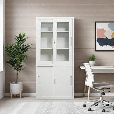 Jual Informa Gavin Kabinet Kantor 4 Pintu Geser Metal Half Putih ...