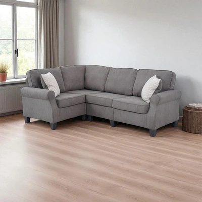 Jual Ashley Alessio Sofa L Sectional Fabric Abu Abu Tua Terbaik | Informa