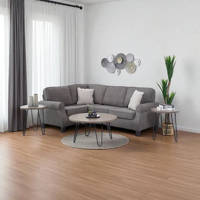 Jual Ashley Alessio Sofa L Sectional Fabric Abu Abu Tua Terbaik | Informa
