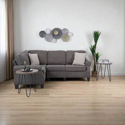 Jual Ashley Alessio Sofa L Sectional Fabric Abu Abu Tua Terbaik | Informa