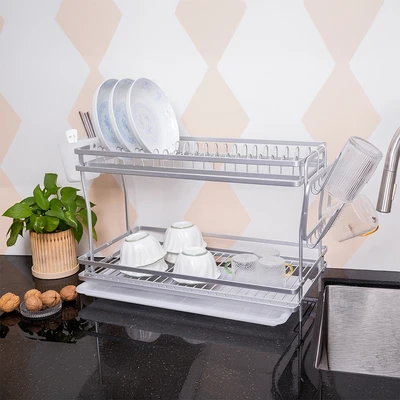 Jual Informa Dazza Rak Piring 2 Tingkat Silver Terbaru | Ruparupa