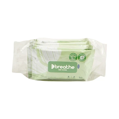 Jual Breathe Set 5 Pcs Tisu Basah Antibacterial Perfume 10 Lembar ...