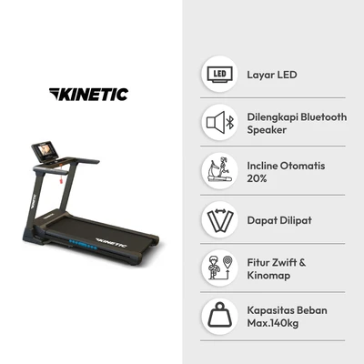 Jual Kinetic Motrized Smart Treadmill 3 Hp 99 P Tft Hitam Terbaru ...