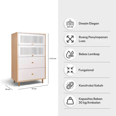 Jual Informa Leslie Kabinet 2 Pintu Dengan 2 Laci Putih Cokelat Terbaru ...
