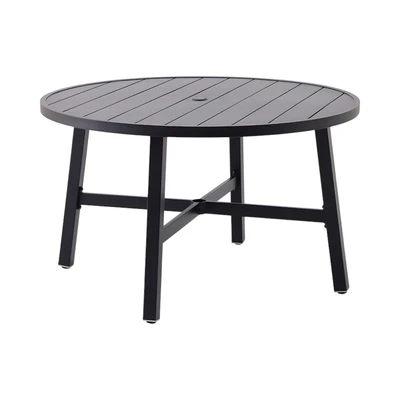 Jual Meja Makan Outdoor Slats Round Cokelat Terbaru | Ruparupa