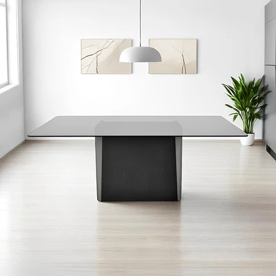 Jual Informa Lowell Meja Makan Kaca Hitam Terbaru | Ruparupa