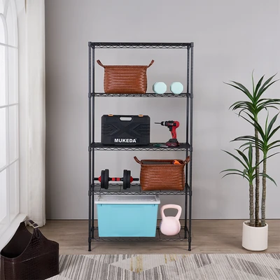 Jual Stora Rak Kawat 5 Tingkat Hitam Charcoal Terbaru | Ruparupa