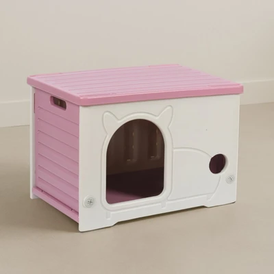 Jual Pet Kingdom 54 X 41 2 X 38 5 Cm Kandang Kucing Plastik Putih Pink ...