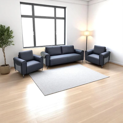 Jual Informa Ford Set Sofa Kulit Hitam Terbaru | Ruparupa