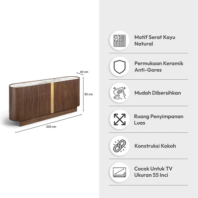 Jual Informa Gavin Rak Tv High Walnut Cokelat Putih Terbaru | Ruparupa