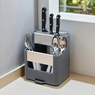 Jual Stora Dmoze Tempat Alat Makan Dengan Blok Penyimpanan Abu Abu ...