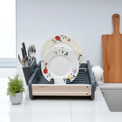 Jual Stora Louise Rak Piring Extendable Abu Abu Terbaru | Ruparupa