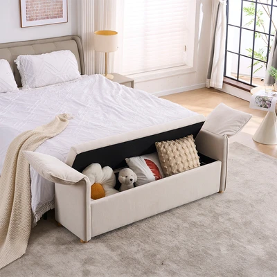 Jual Informa Xinia Bangku Bench Fabric Putih Terbaru | Ruparupa