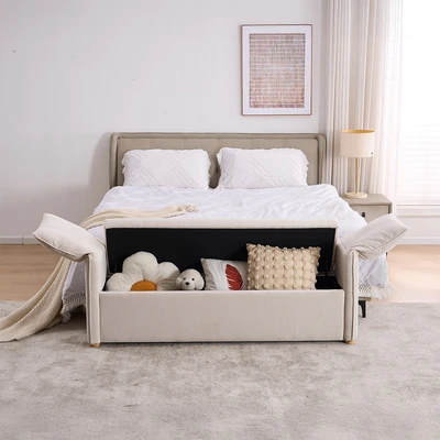 Jual Informa Xinia Bangku Bench Fabric Putih Terbaru | Ruparupa