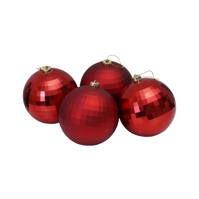 Jual Noelle 15 Cm Set 4 Pcs Bola Dekorasi Natal Christmas Disco Merah ...