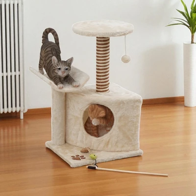 Jual Cavea 40 X 33 X 64 Cm Pohon Bermain Kucing Square Condo Krem Beige ...