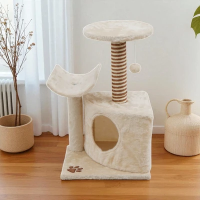 Jual Cavea 40 X 33 X 64 Cm Pohon Bermain Kucing Square Condo Krem Beige ...