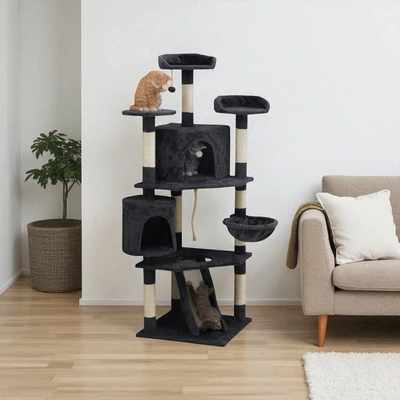 Jual Cavea 55 X 55 X 165 Cm Pohon Bermain Kucing Square Condo Abu Abu ...