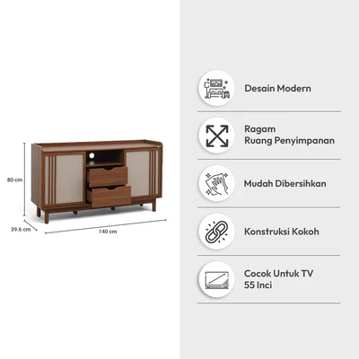 Jual Informa Ellington Rak Tv Particle Board High Natural Cokelat ...