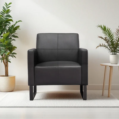 Jual Informa Hillton Sofa Kulit 1 Seater Hitam Terbaik | Informa