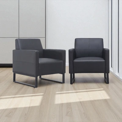 Jual Informa Hillton Set Sofa Kulit 1 Seater Hitam Terbaru | Ruparupa