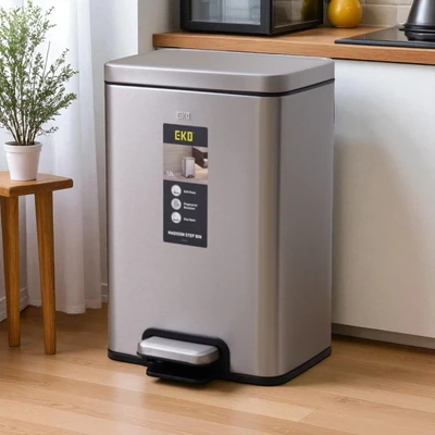 Jual Eko 12 Ltr Madison Tempat Sampah Pedal Silver Matt Original | AZKO