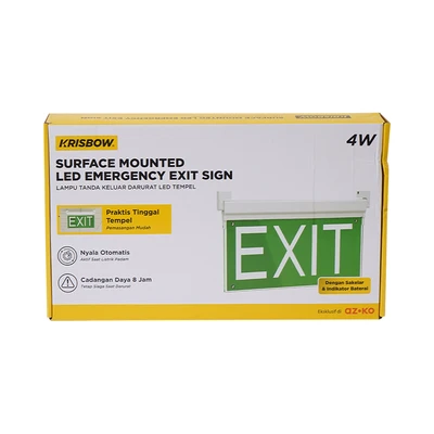 Jual Krisbow Papan Petunjuk Pintu Emergency Exit Surface Mounted Hijau ...