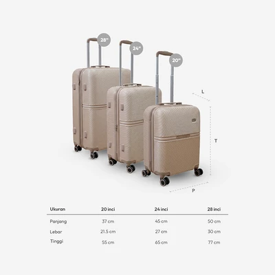 Jual Luggo Avaluna Koper Pc Tsa Lock Expandable 20 Inch Rose Gold ...