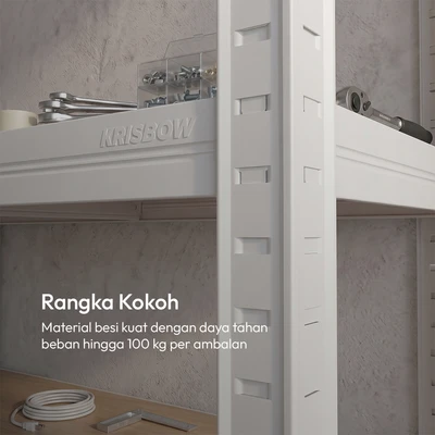 Jual Krisbow Rak Besi 3 Tingkat 90 X 40 X 90 Cm Putih Original | AZKO