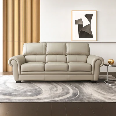 Jual Informa Zora Sofa Kulit 3 Seater - Krem Terbaru | Ruparupa