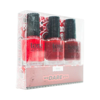 Jual Tone Cosmetics Set 3 Pcs Kutek Kuku We Dare You Merah Maroon ...