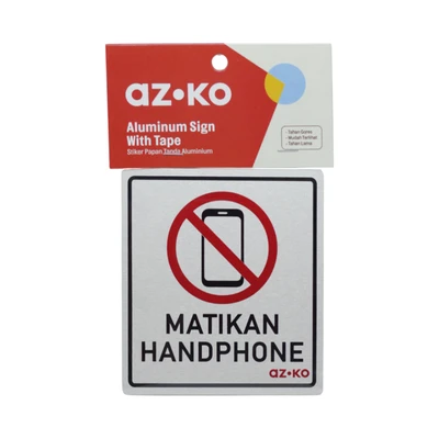 Jual Azko 9 X 10 Cm Stiker Anodized Sign Matikan Handphone Original | AZKO