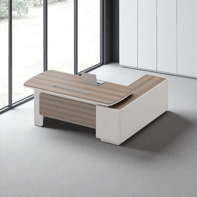 Jual Informa Monthana I I Meja Kantor Sisi Kiri Cokelat Terbaru | Ruparupa