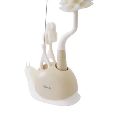 Jual Kindla Set Sikat Botol Dengan Snail Stand Krem Beige Terbaru ...