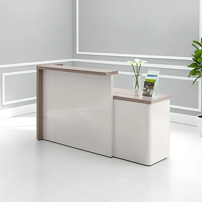 Jual Informa Monthana 2 Meja Resepsionis Sisi Kanan Cokelat Teak Abu ...