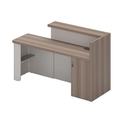 Jual Informa Monthana 2 Meja Resepsionis Sisi Kanan Cokelat Teak Abu ...