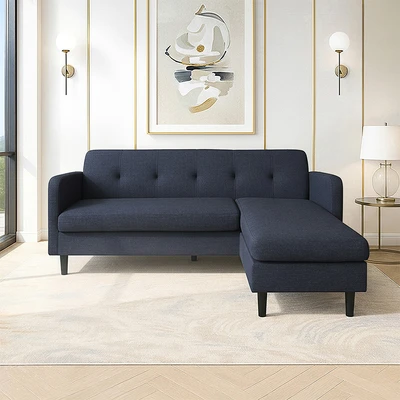 Jual Informa Laura Sofa Modular Sudut Fabric Biru Terbaru | Ruparupa
