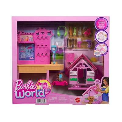 Jual Barbie Playset World Build A Dog House Jkb 66 Pink