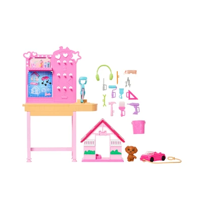Jual Barbie Playset World Build A Dog House Jkb 66 Pink