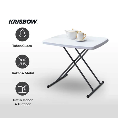 Jual Krisbow Meja Lipat Adjustable Putih Terbaru | Ruparupa