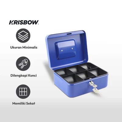 Jual Krisbow 20 X 16 X 9 Cm Cash Box Biru Terbaru | Ruparupa